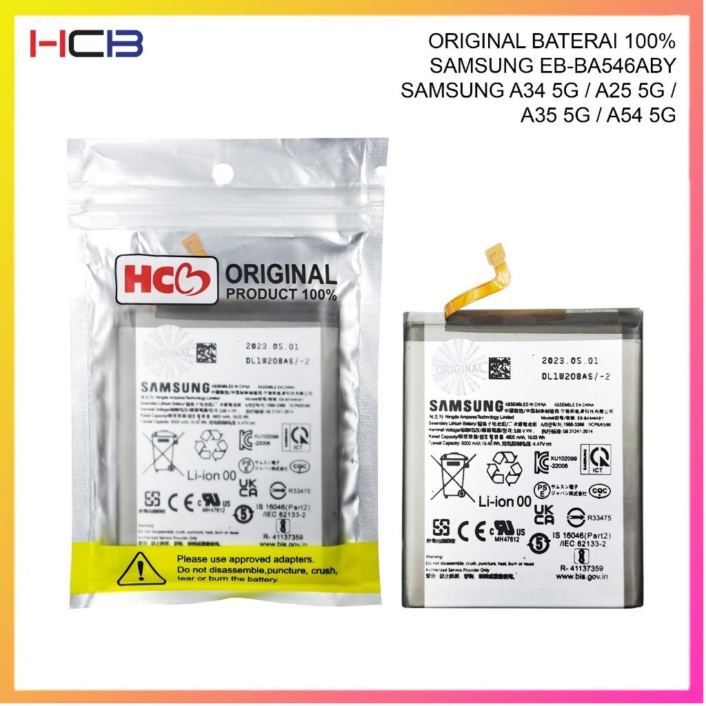 Jual BATERAI SAMSUNG EB-BA546ABY SAMSUNG A34 5G / A25 5G /A35 5G/A54 5G ORIGINAL 100% | Shopee ...