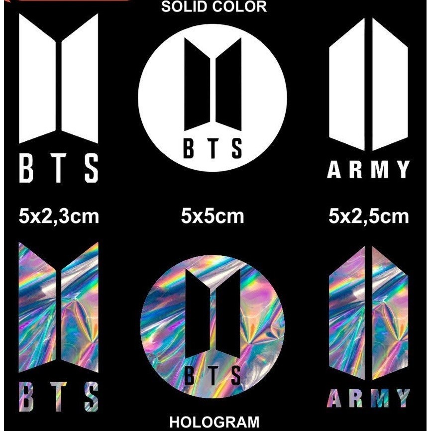 Jual Cutting Stiker logo BTS ARMY Sticker Kaca Mobil Stiker Body Mobil ...