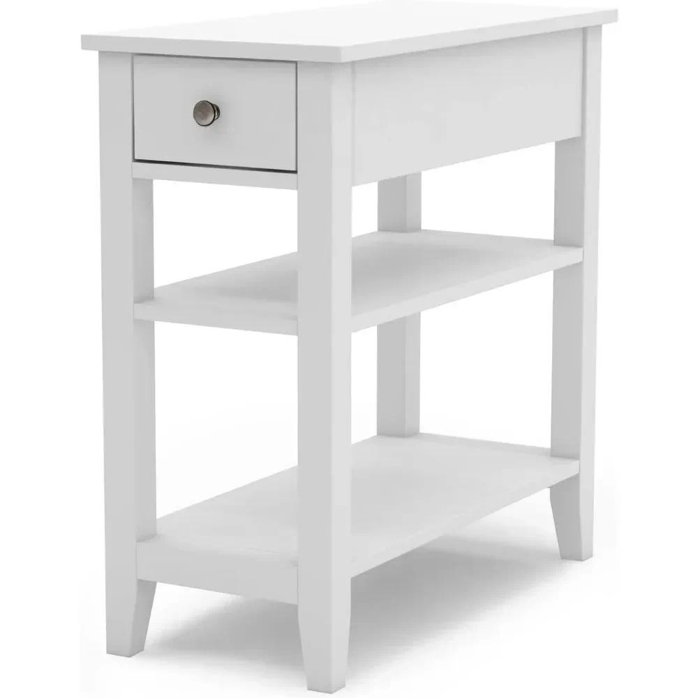Jual 3-Tier Sofa End Table for Small Space Narrow End Table With Drawer ...