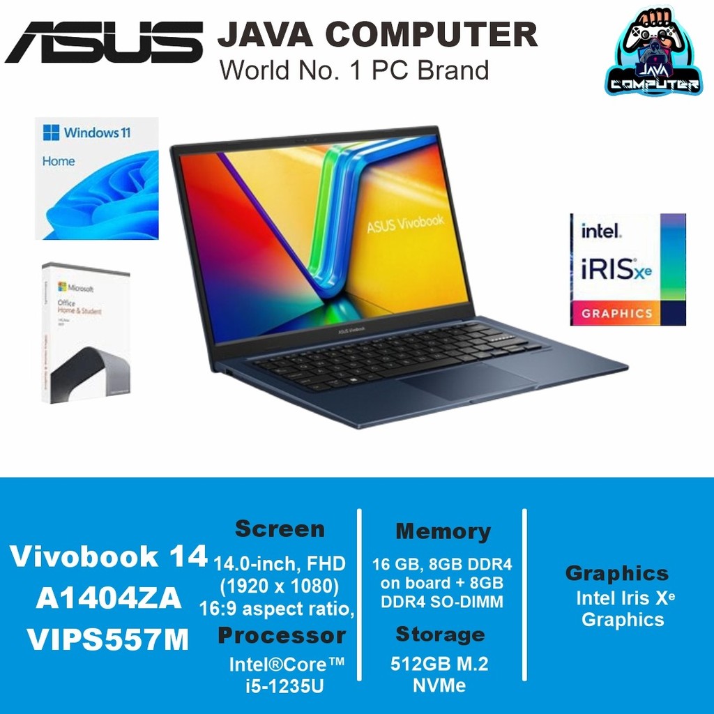 Jual Asus Vivobook 14 A1404ZA-VIPS557M i5-1235U/16GB/512GB/14.0" FHD ...