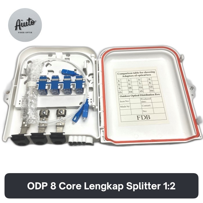 Jual ODP 8 Core Lengkap Passive Splitter 1: 2 SC UPC | ODP 8 Port | ODP 8C Lengkap Passive PLC ...