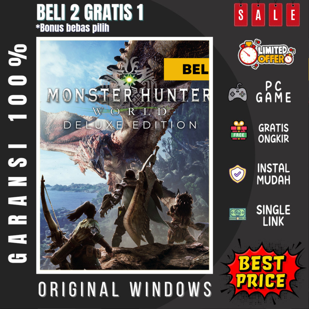 Jual MONSTER HUNTER WORLD DELUXE EDITION - GAME PC - GAME LAPTOP - PC GAMES - BELI 2 GRATIS 1 ...