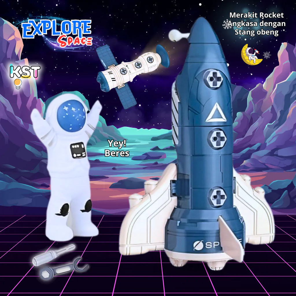Jual [KST] Merakit Roket Angkasa | Mainan Astronot Anak Laki Laki Luar ...