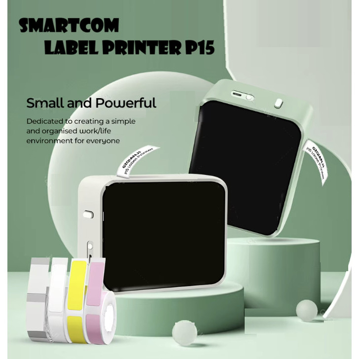 Jual Smartcom P15 Thermal Printer Label Nama Harga Produk Stiker Bluetooth Tanpa Tinta Label ...