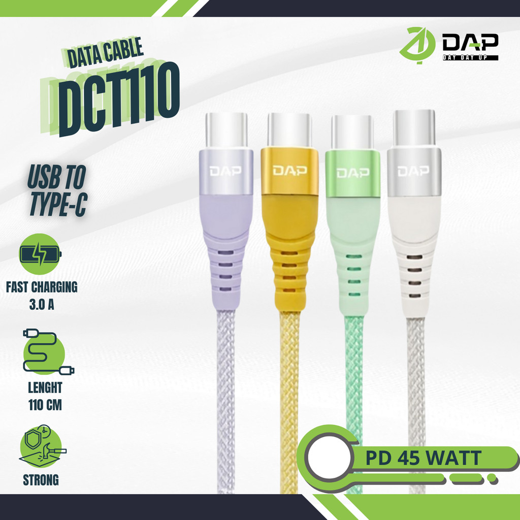 Jual Kabel Data DAP DCT110 Type C 110MM 4.5A Data Cable Original ...
