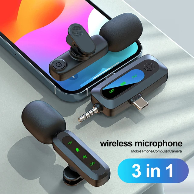Jual Mikrofon Wireless Mic Clip On Microphone 3in1 Receiver Multi Plug ...