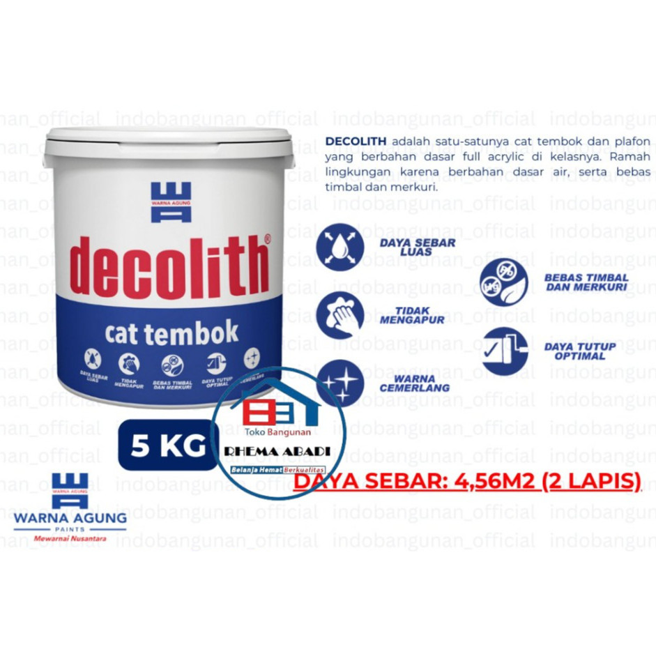 Jual RHEMA Cat Tembok Interior Warna Agung Decolith 5Kg cat tembok ...