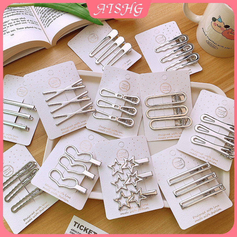 Jual AISHG Klip Rambut Busur Logam Perak Untuk Wanita Desain Niche Klip ...