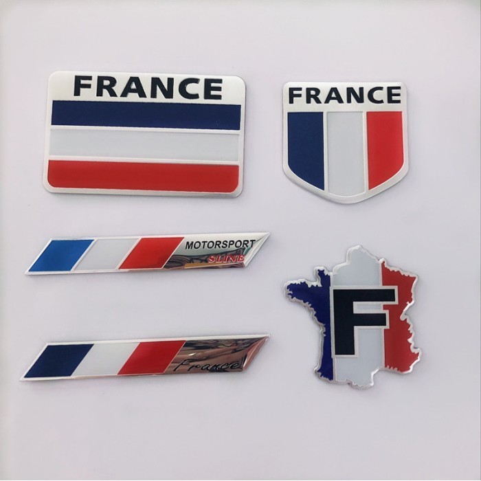 Jual Sticker Emblem Bendera Negara Perancis Aluminium Motor Mobil Logo ...