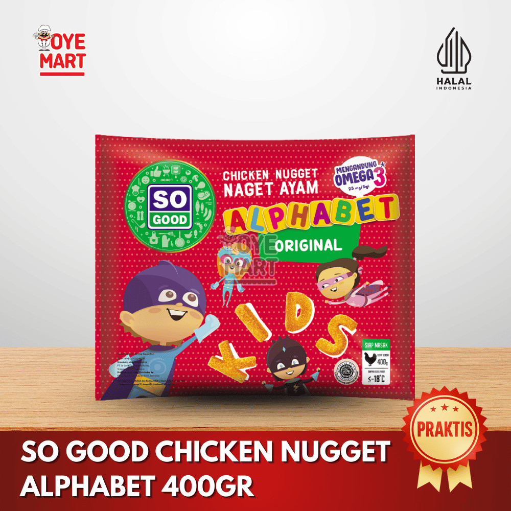 Jual SO GOOD CHICKEN NUGGET ALPHABET 400GR/NAGET AYAM BENTUK HURUF ...