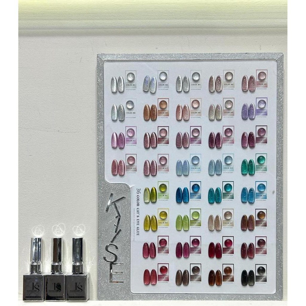 Jual KAISE - Sparkle Cat Eye Set 36 colors | Cat Kuku Gel Cat Eye ...