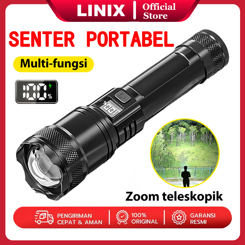 Jual Linix Senter Cas Swat Senter Police Led 300W Super Terang Portabel ...