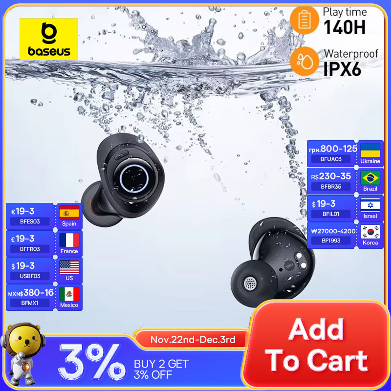 Jual Baseus Bowie MA10 Wireless Earphones 48dB Noise Cancelling ...