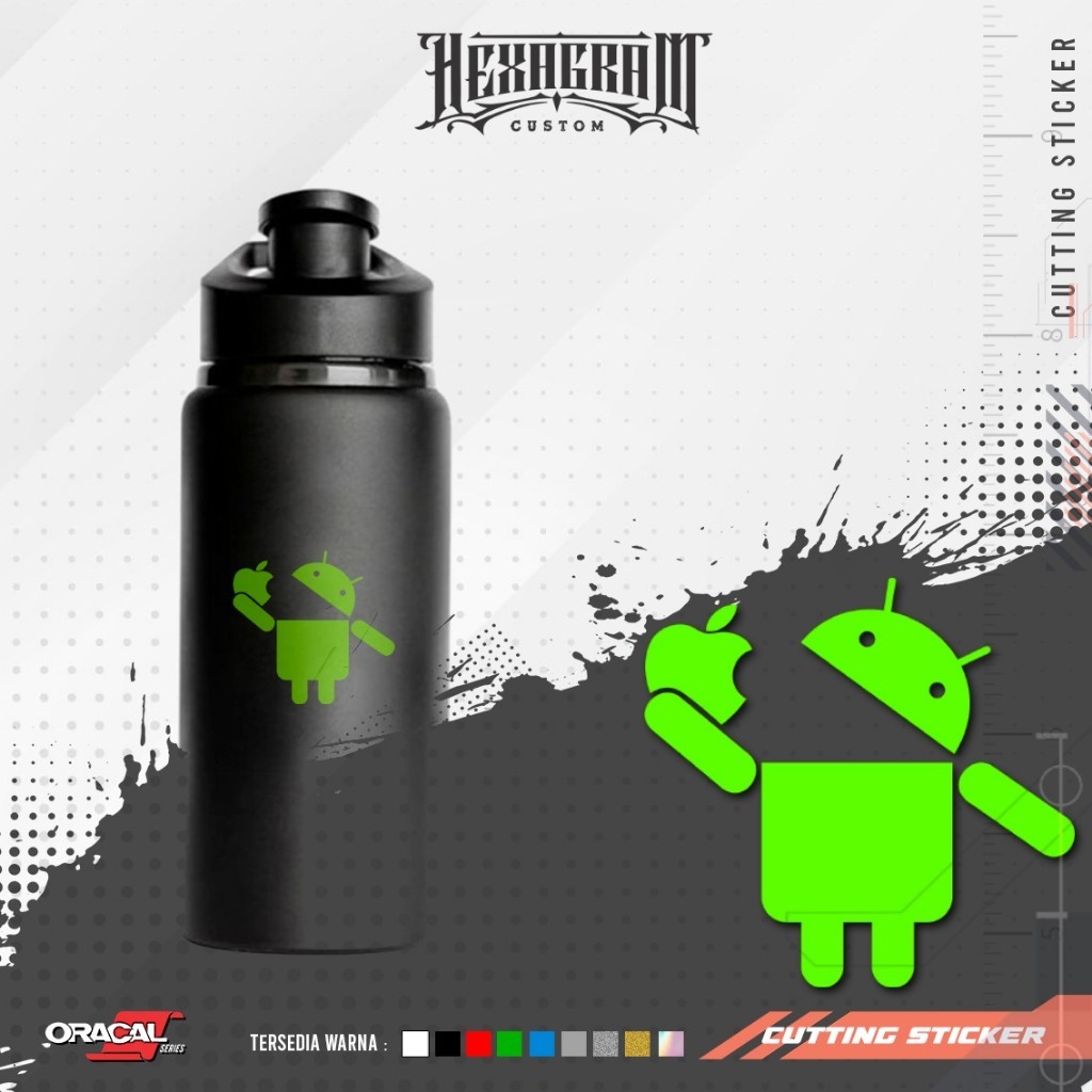 Jual Cutting Sticker Android Eat Apple Logo | Stiker Cutting Android ...