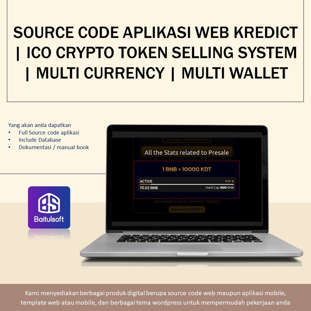 Jual SOURCE CODE APLIKASI WEB KREDICT | ICO CRYPTO TOKEN SELLING SYSTEM | MULTI CURRENCY | MULTI ...