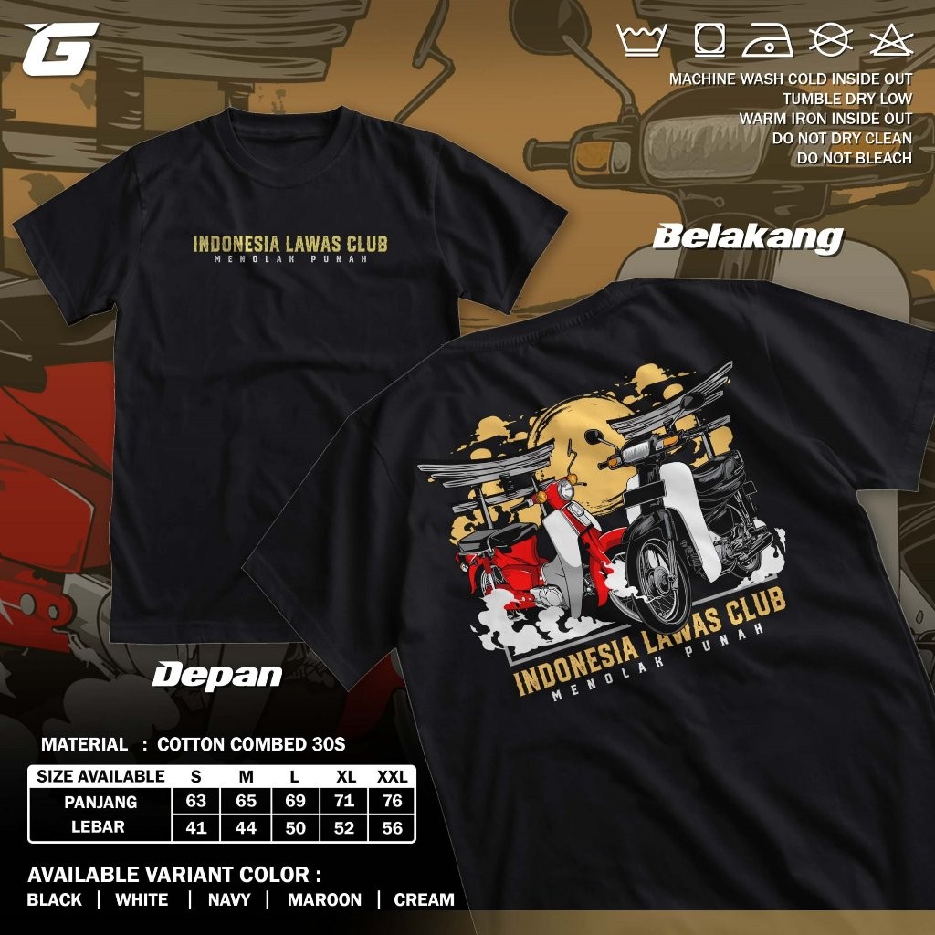 Jual Kaos Racing Honda Astrea C70 Indonesia Lawas Club Menolak Punah Baju Disto Motor Tua Legend ...