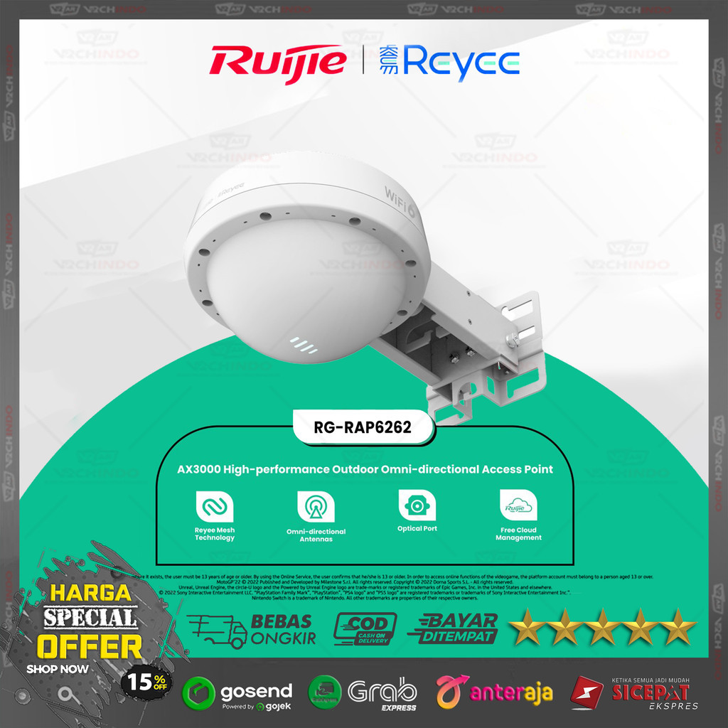 Jual RG-RAP6262 Access Point Outdoor High-Performance AX3000 Ruijie ...