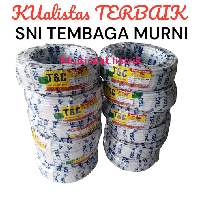 Jual T&C Kabel Tembaga 2x1,5 50Y SNI kabel NYM kawat SNI standar kabel ...