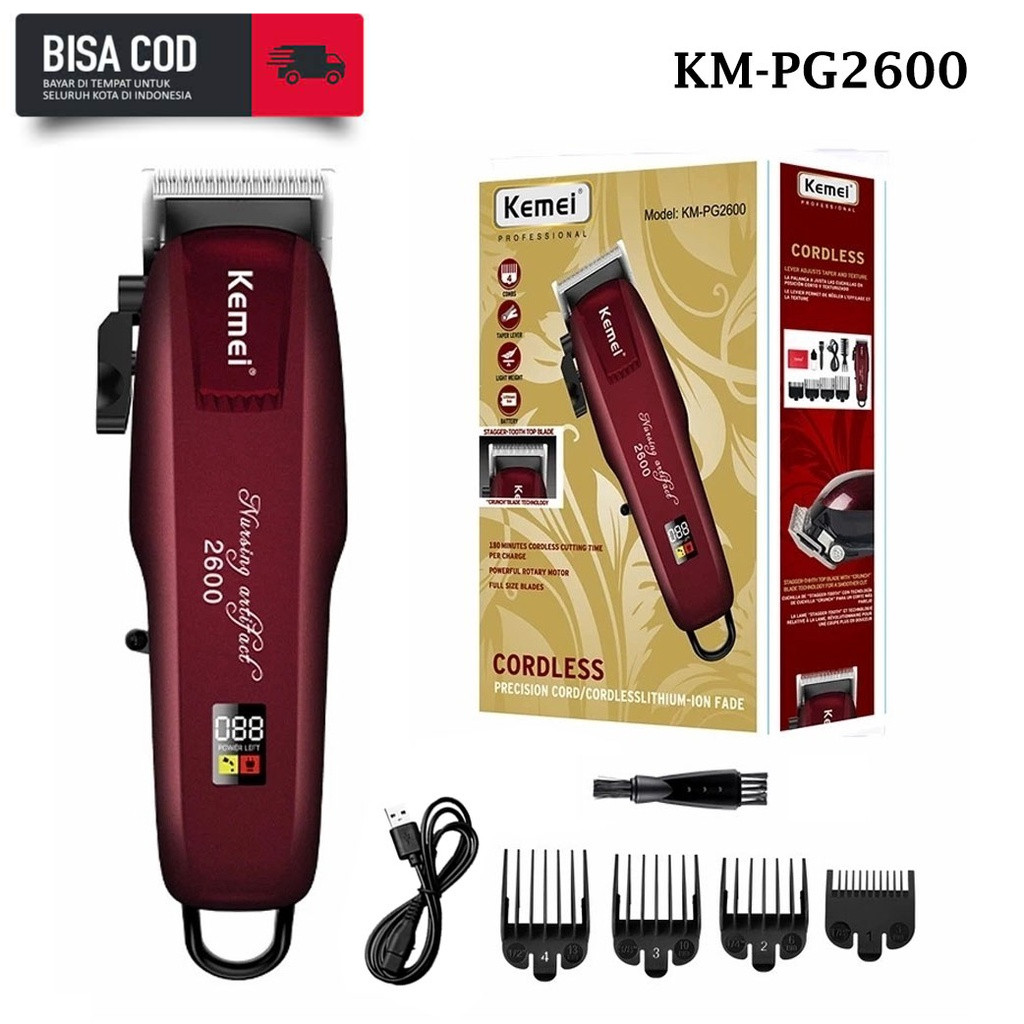 Jual Hair Clipper KEMEI KM PG 2600 / KM 2600 3IN1 Sistem Charger Alat Mesin Cukur Rambut Kumis ...