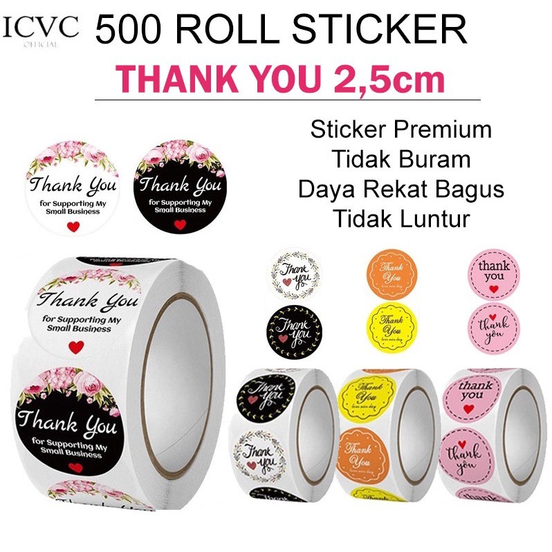 Jual MOS STICKER THANK YOU TEMPEL MOTIF LUCU / STIKER UCAPAN ...