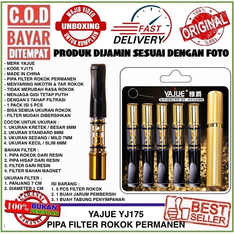 Jual YAJUE YJ175 PIPA SARINGAN ASAP PERMANEN 1 PACK ISI 5 PCS UNTUK ...