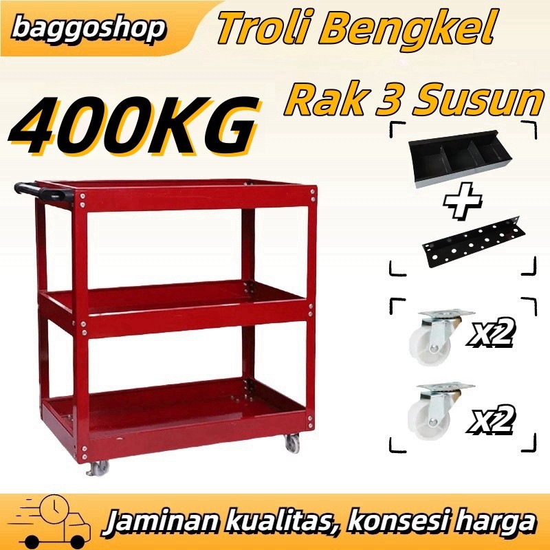 Jual Troli Bengkel Rak 3 Susun Perkakas Trolly Kabinet Alat Tiga Lapis ...