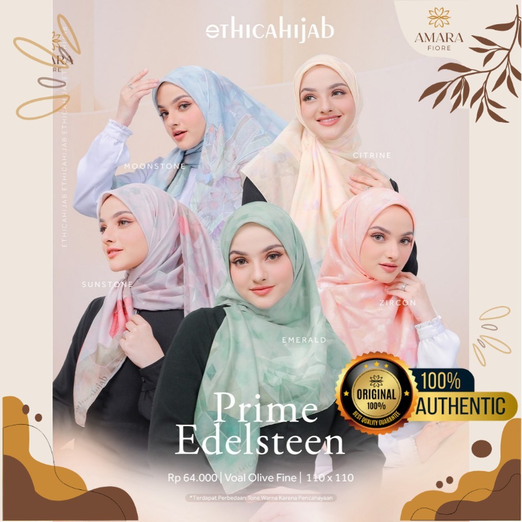 Jual Ethica Hijab Segi Empat Voal Motif Prime Edelsteen Original ...
