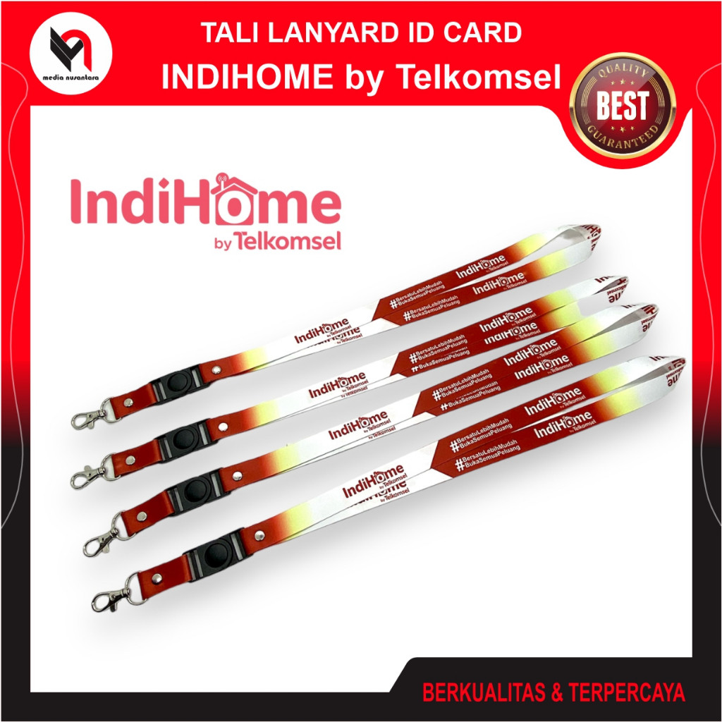 Jual INDIHOME Tali ID Card Lanyard Indihome by Telkomsel Printing Full ...