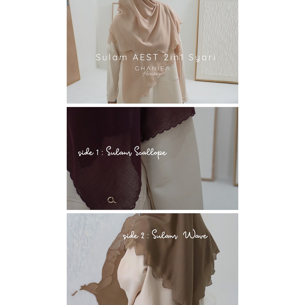 Jual Ghaniea - Hijab Sulam Syar'i Jilbab Heritage Sulam AEST 2in1 Syar ...