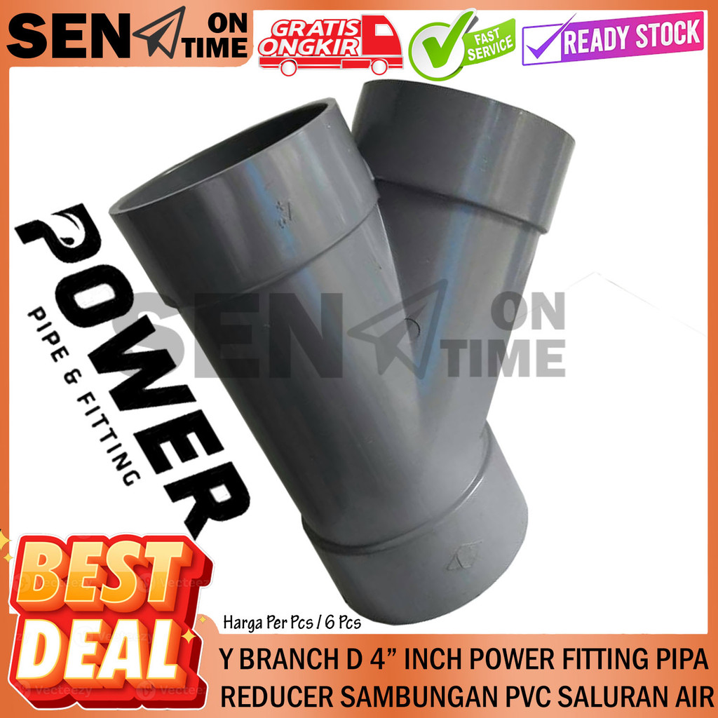 Jual Y Branch D Power 4" Inch Fitting Sambungan Pipa Pralon Reducer T ...