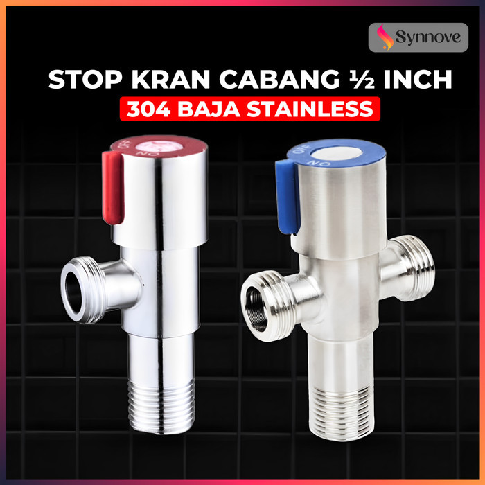 Jual Stop Kran ½ Inch Baja Stainless Stop Kran 2 Cabang Keran Kran ...