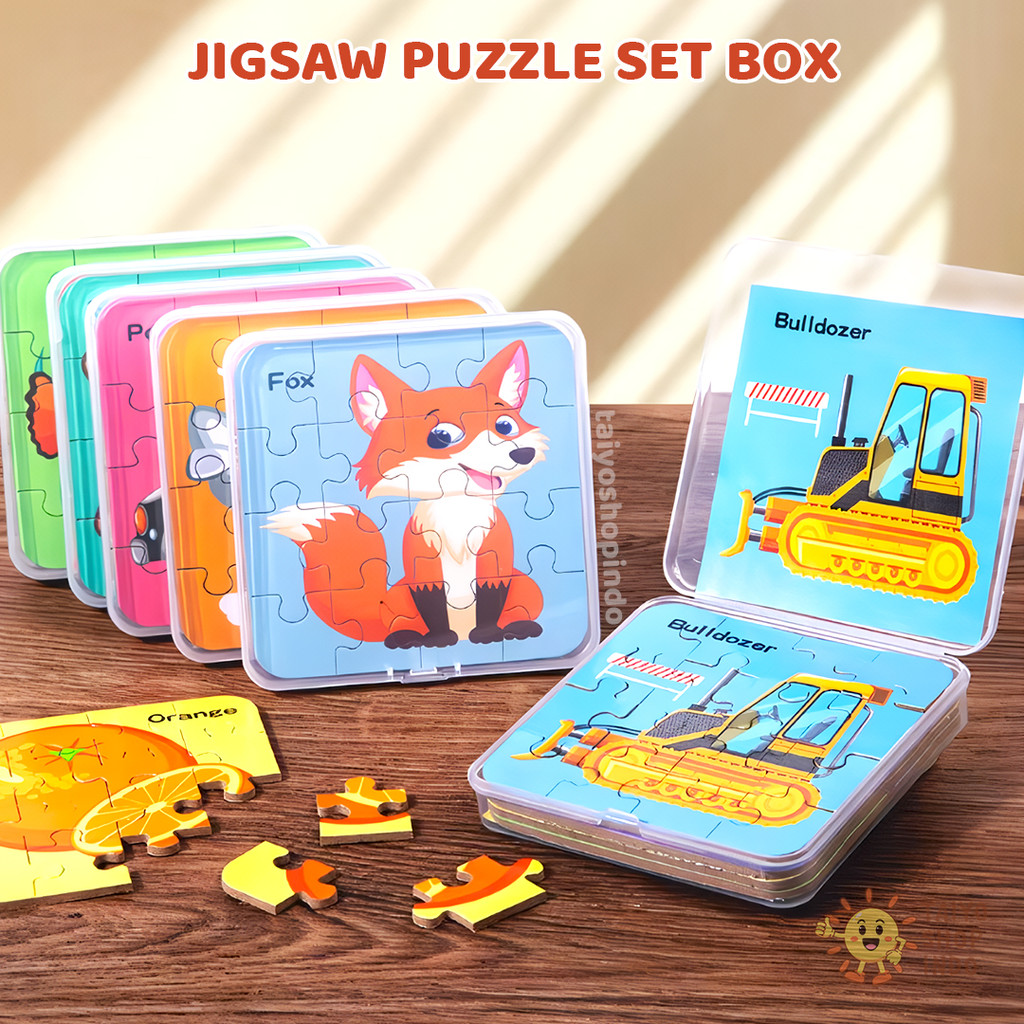 Jual TAIYO Jigsaw Puzzle Set Box Teka-Teki Kayu Kartun Game Kids ...