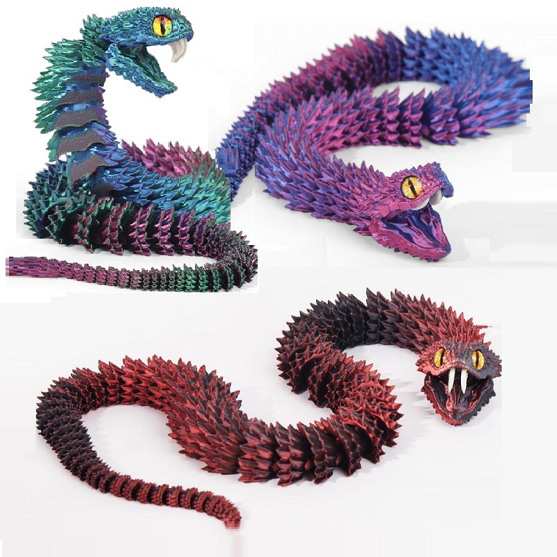 Jual 3D Printing venomous snakes Viper model with teeth extendable ...