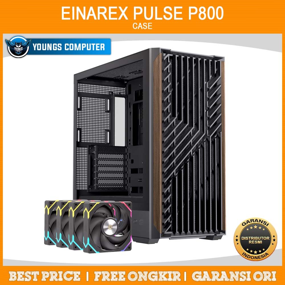 Jual CASE EINAREX PULSE P800 ATX Wood Panel + 4x 12cm ARGB Fan | Shopee Indonesia