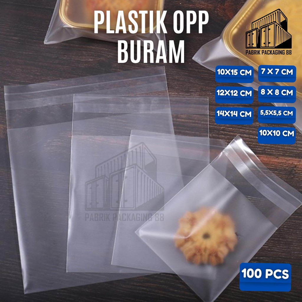 Jual 100 PCS Plastik OPP Lem Doff Kantong Kemasan Kue Roti Cookies ...