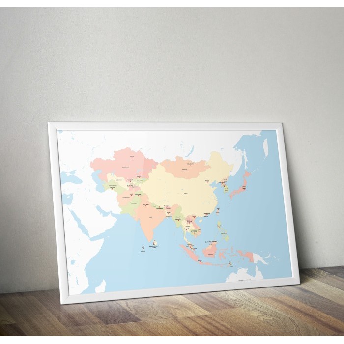 Jual POSTER ASIA MAPS - UKURAN A1 - | Shopee Indonesia