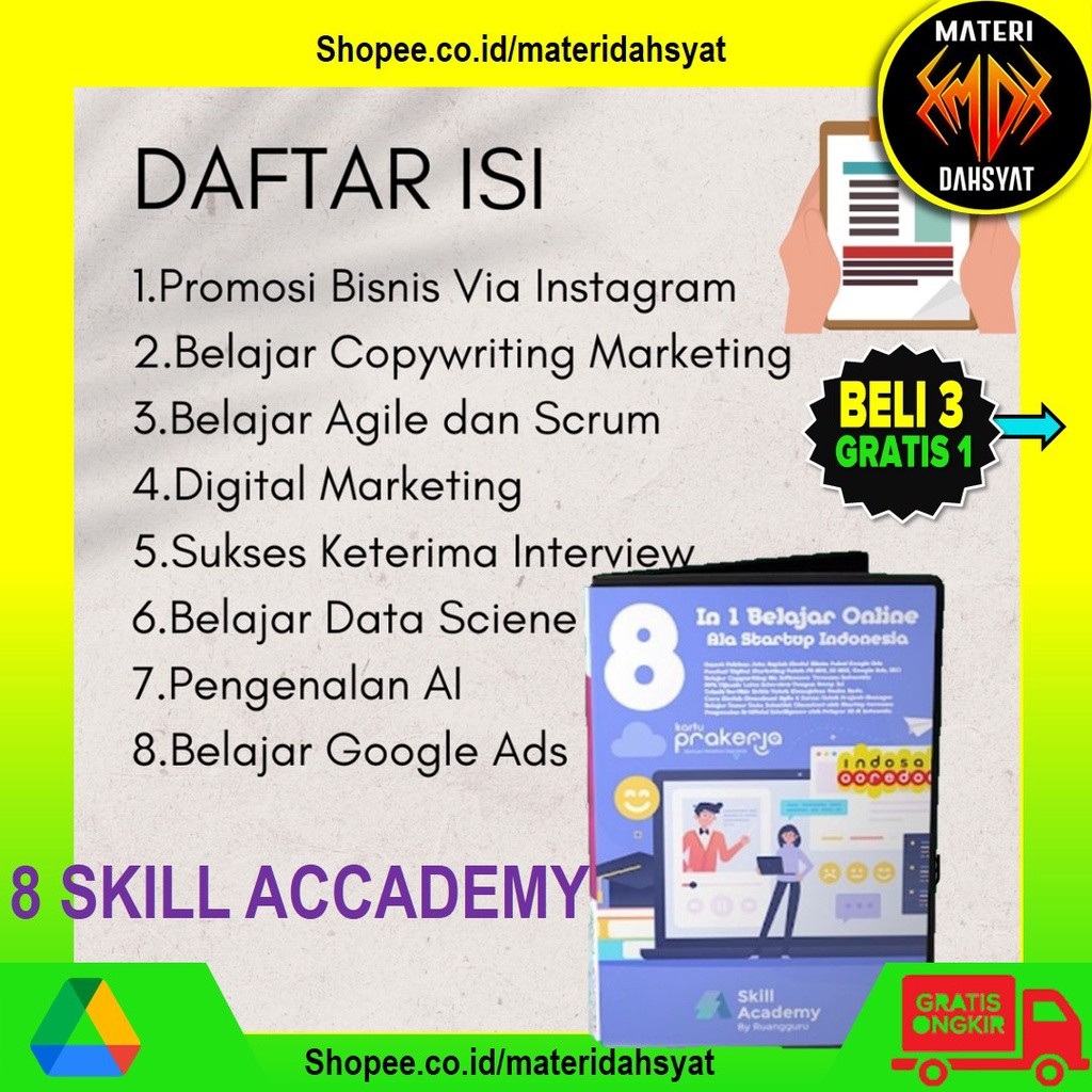 Jual Belajar 8 IN 1 Skill Academy Ecourse Untuk Lebih Cuan di Era Digital- (bahasa Indonesia ...