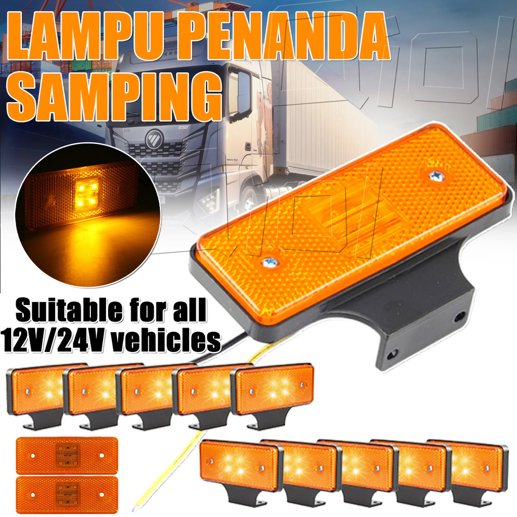Jual Lampu LED Mercy Side Marker 12V 24V 4LED Piranha Ouka Lampu Samping Truk Trailer Trailer ...