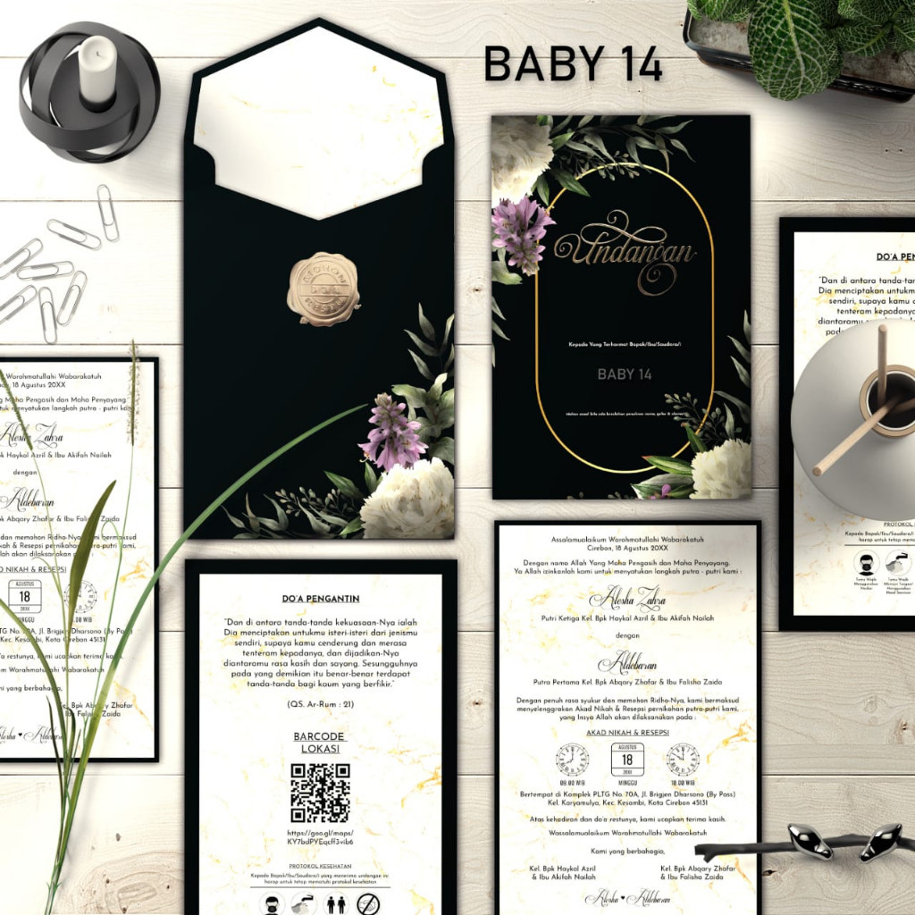 Jual Undangan Nikah BABY CARD 14 Elegan Wedding | Shopee Indonesia