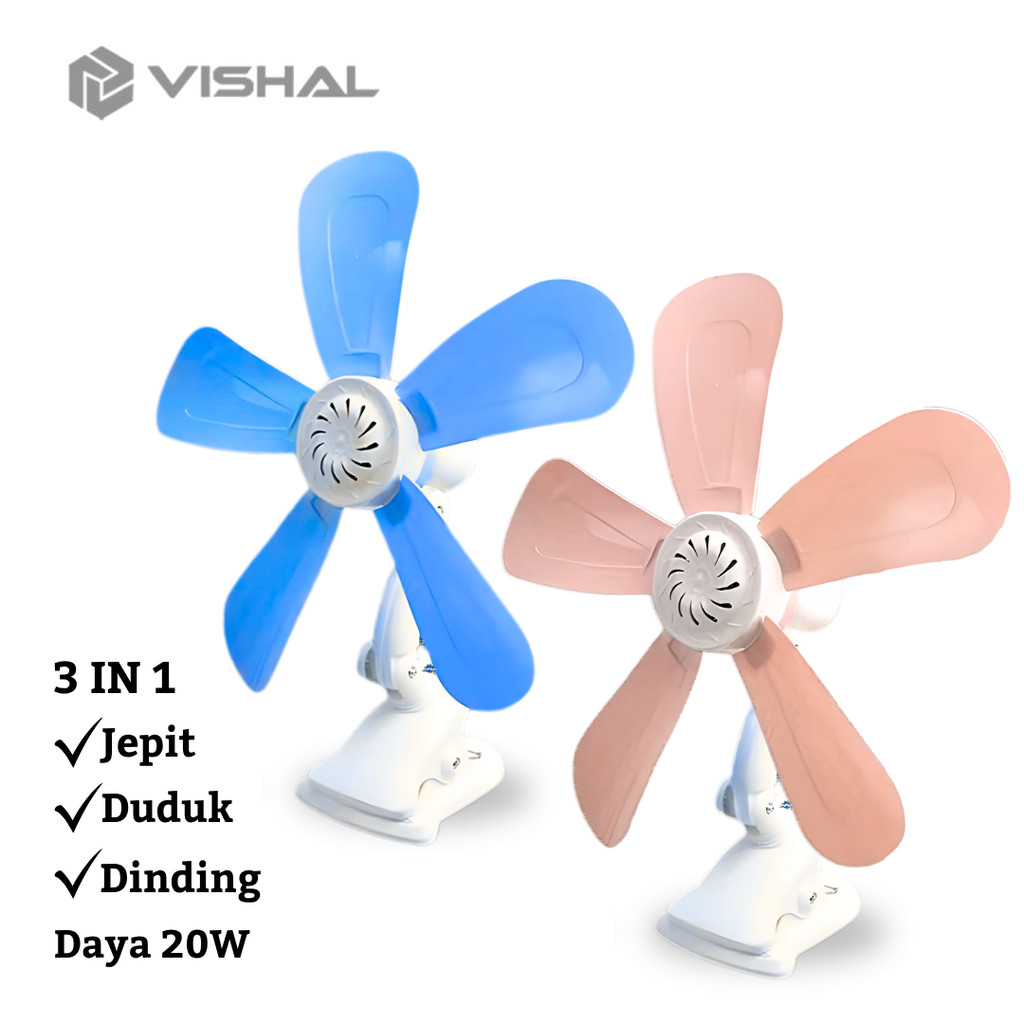 Jual VISHAL Kipas Clip Fan 220V Kipas Angin Multifungsi 3in1/ Dijepit ...