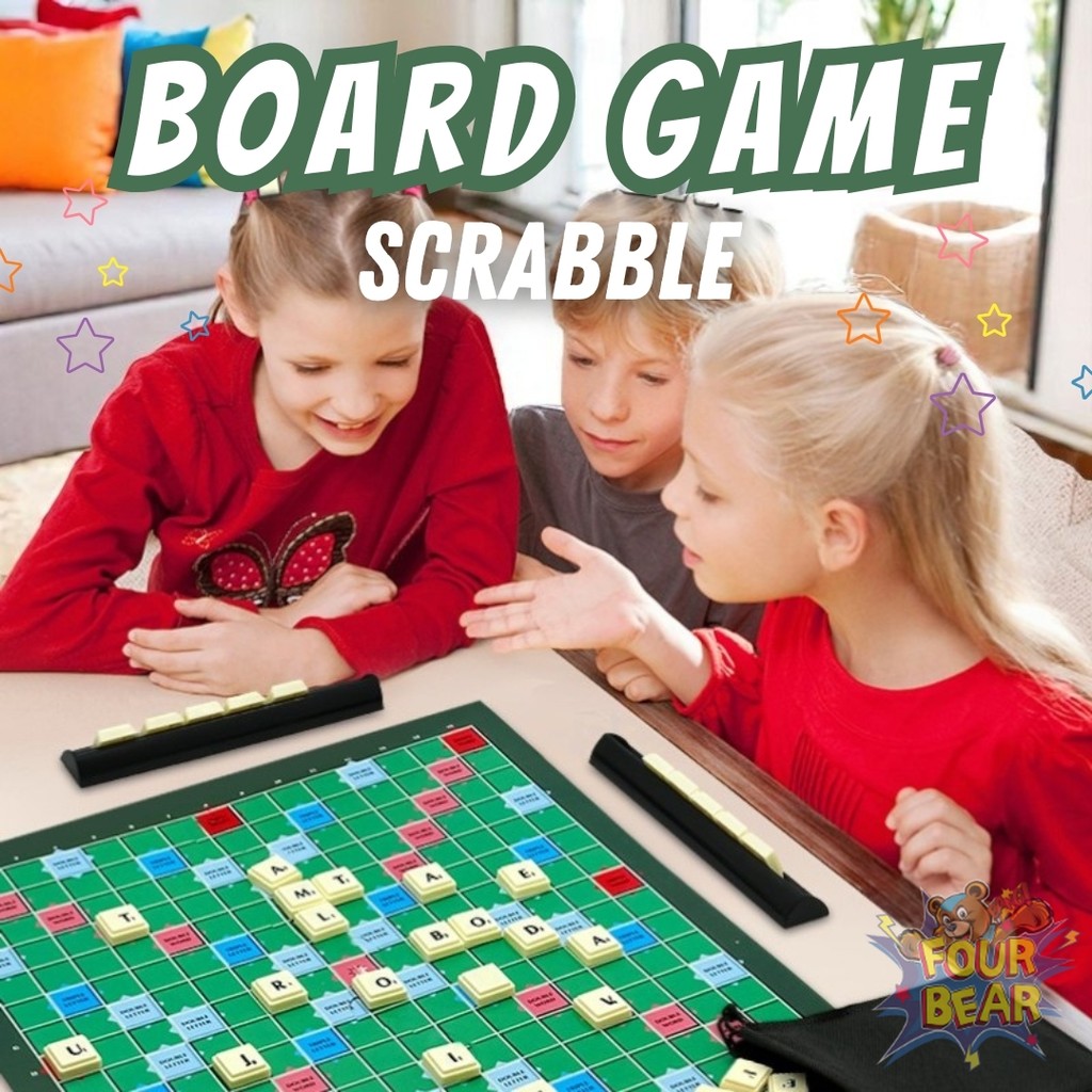 Jual FOURBEAR MAINAN EDUKASI SUSUN KATA BOARD GAME TEKA TEKI SCRABBLE ...