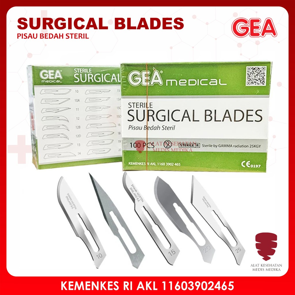 Jual Surgical Blades No.18 Mata Pisau Bedah Operasi Knife Bisturi Isi ...