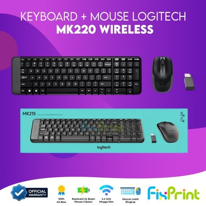 Jual FixPrint Keyboard USB K120 Combo Keyboard Plus Mouse MK120 Wired ...