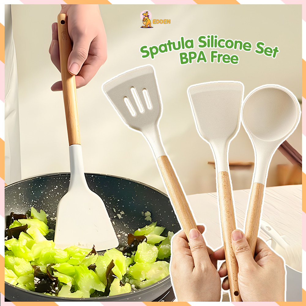 Jual Edden Alat Dapur Kitchen Set Spatula Tahan Panas Alat Masak Set ...