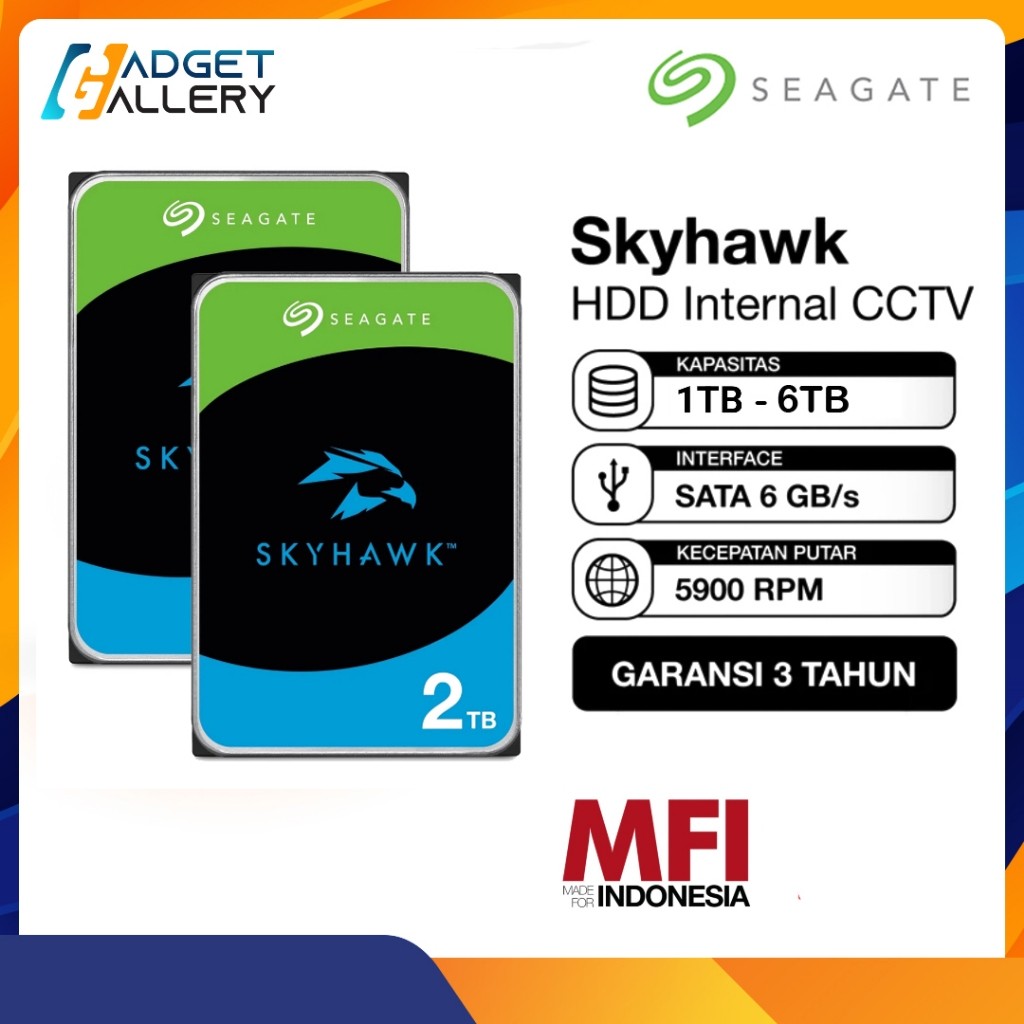 Jual Seagate SkyHawk Harddisk Surveillance CCTV 1TB 2TB 4TB 6TB SATA 3.5" Garansi resmi Rescue 3 ...