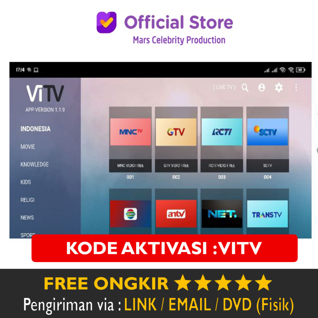 Jual Kode Aktivasi VITV IPTV Android SmartTV Smartphone Private Use ...