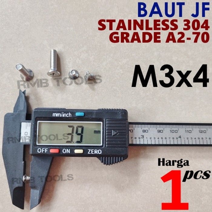 Jual Baut JF M3x4 Stainless Steel 304 Obeng Plus Flat Head Tahan Karat M3 | Shopee Indonesia
