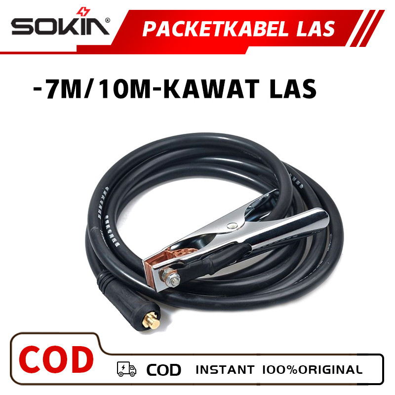 Jual SOKIN Tembaga penuh Welding Cable Set 7/10 meter/kabel las listrik ...