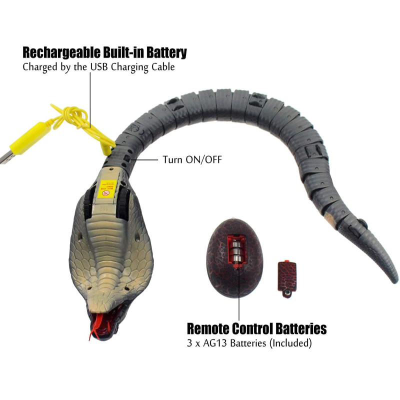 Jual RC Snake Realistic Snake Toys Infrared Receiver Electric Simulated ...