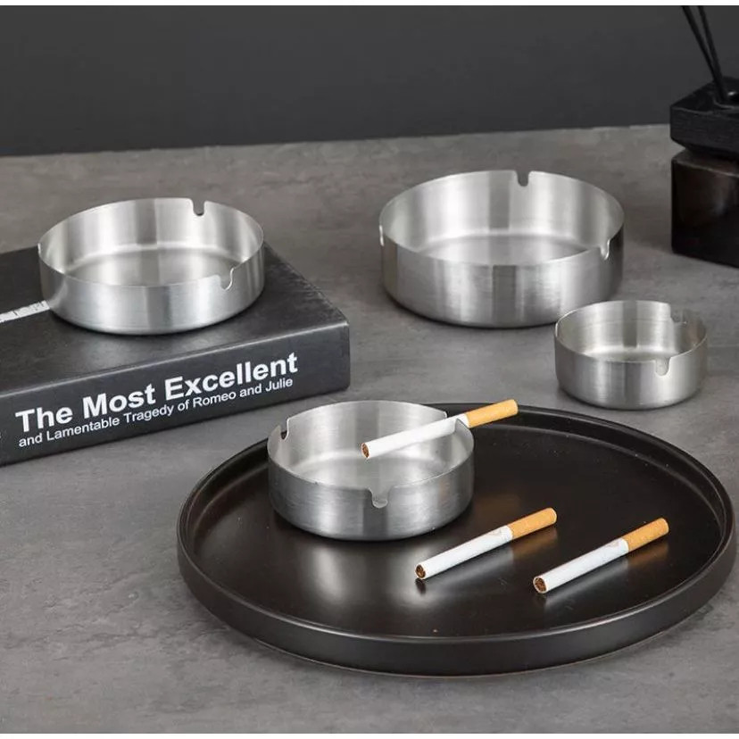 Jual {NO.1} Asbak Rokok Stainless 8 Cm / Tempat Pembuangan Abu Rokok ...